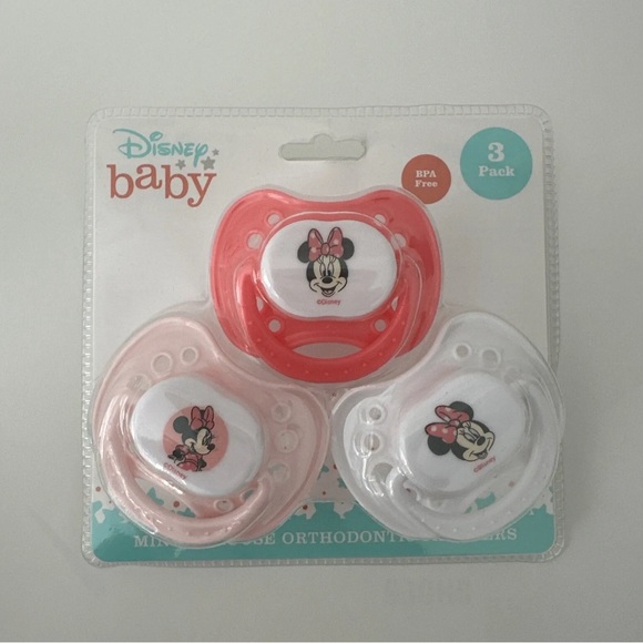 Disney | Other | Disney Baby Minnie Mouse Orthodontic Pacifiers 3 Pack ...